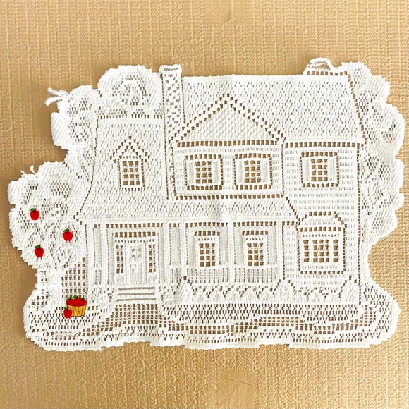 Accents | Doily House Apples Accents White Red | Poshmark